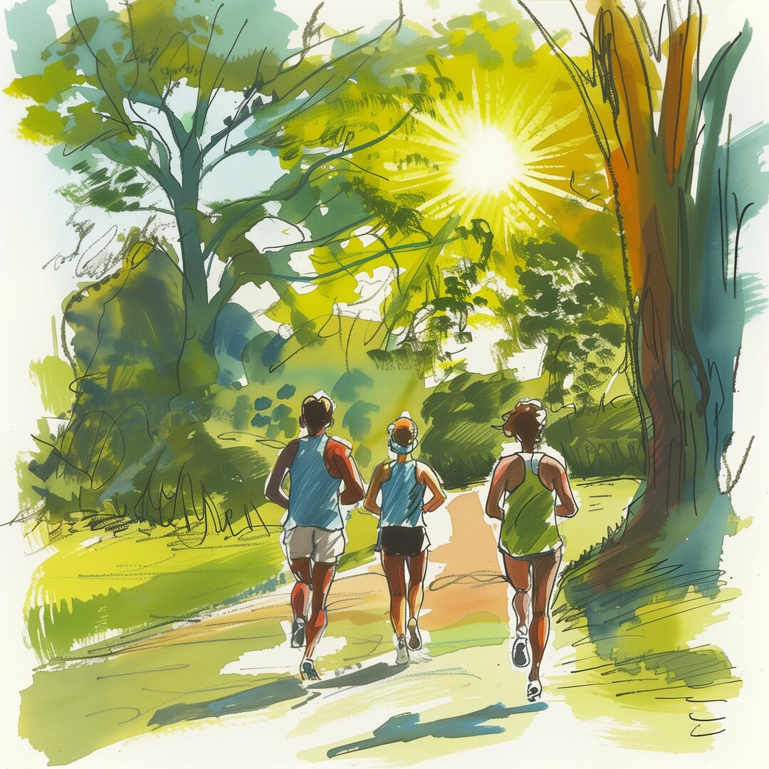Joggers Greeting Card - Park Run - Cross Country Running, Birthday Card ...