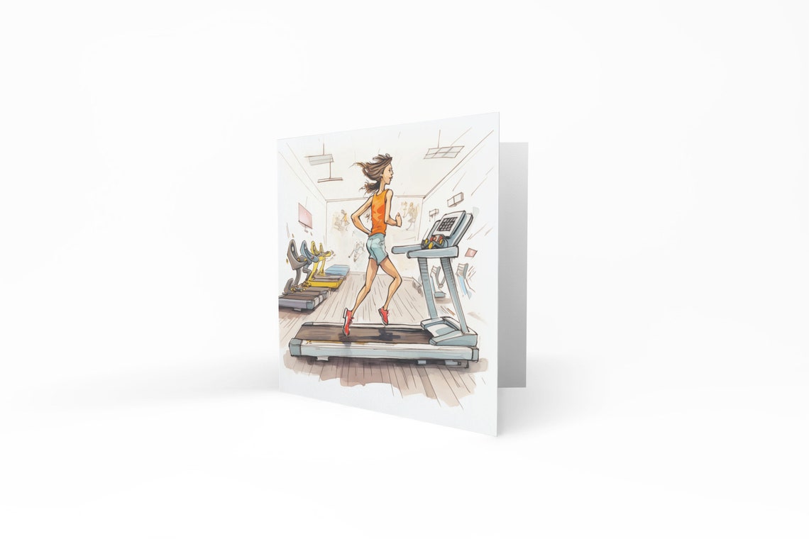 Gym Greetings Card, Card for Her, Gym Lover Card, Birthday Card, Health ...