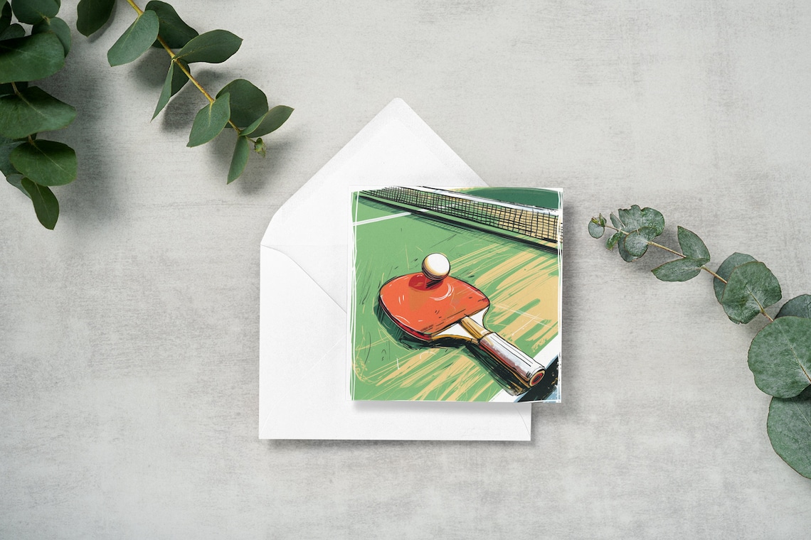 Table Tennis Card - Blank Greetings Card - Etsy