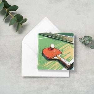 Table Tennis Card - Blank Greetings Card - Etsy
