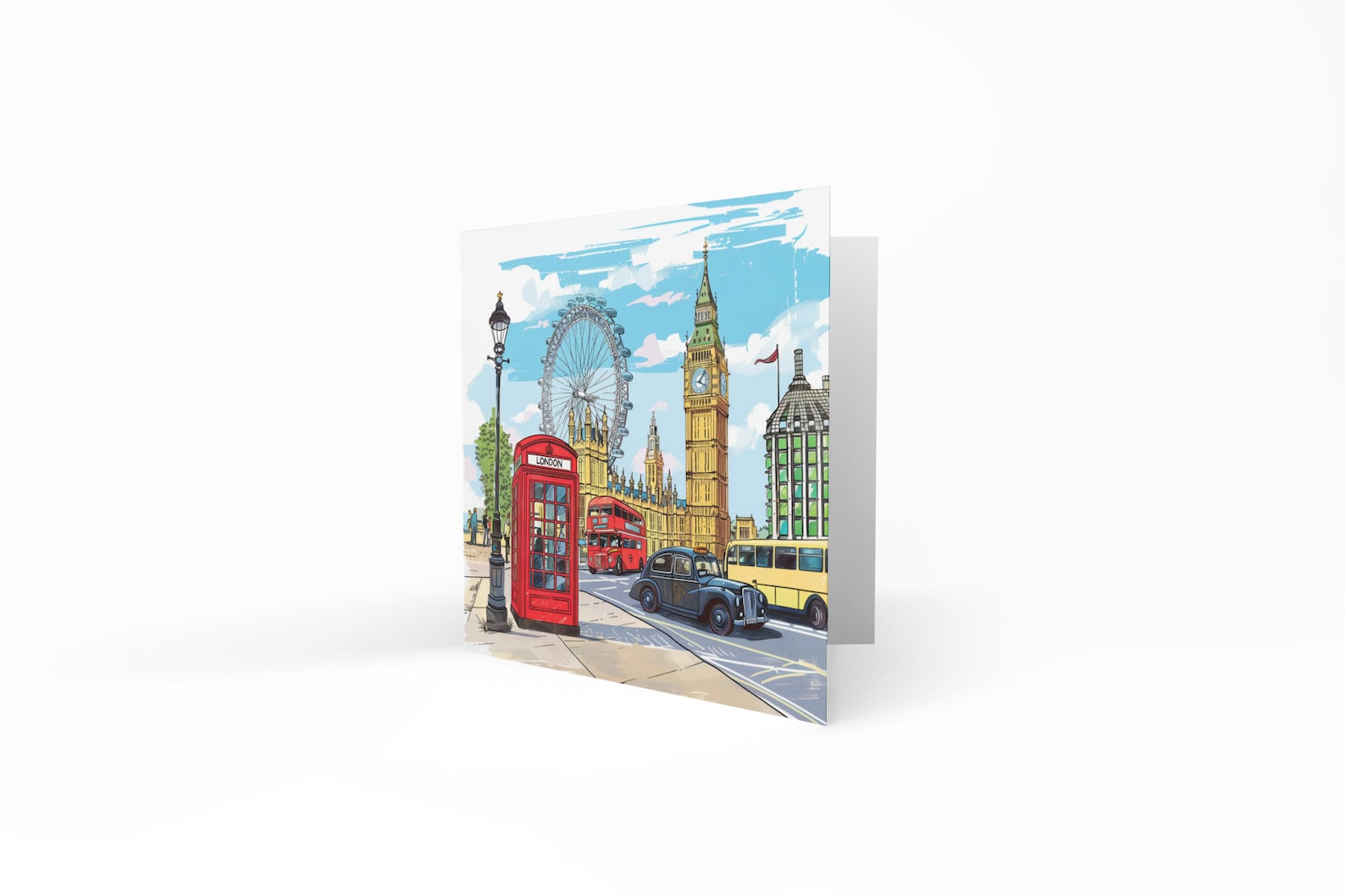 London Greetings Card - Classic London Design, Illustrated Card ...
