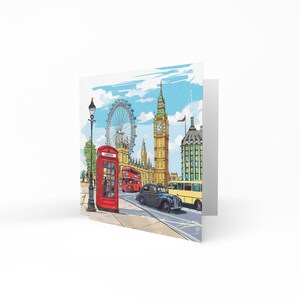 London Greetings Card - Classic London Design, Illustrated Card ...