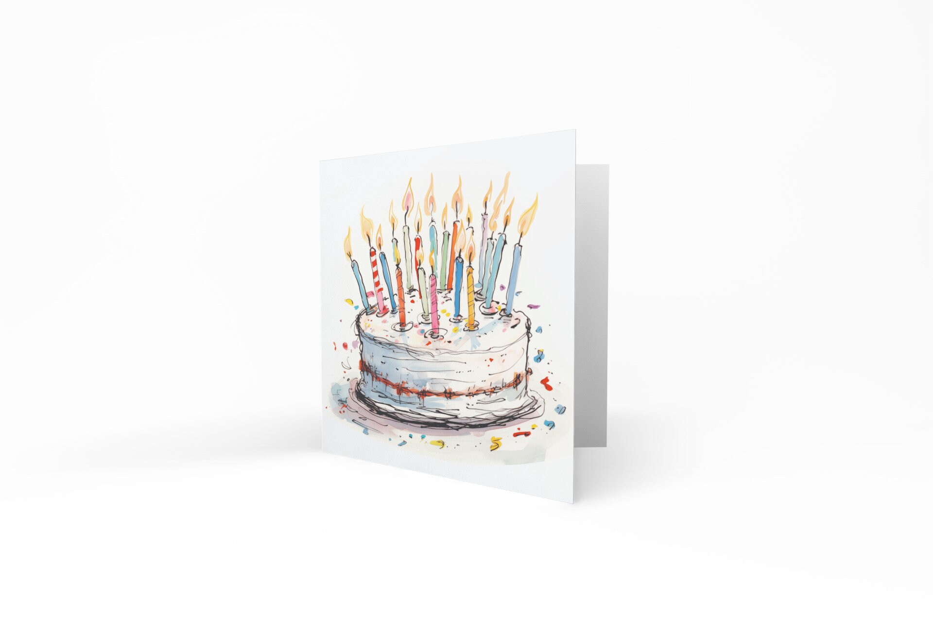 Happy Birthday Cake Card - Etsy