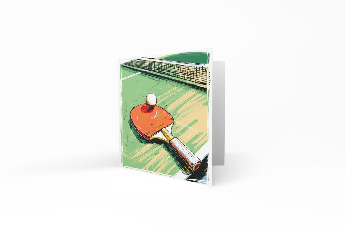 Table Tennis Card - Blank Greetings Card - Etsy
