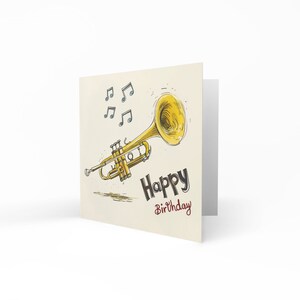 Trumpet Birthday Card - Etsy