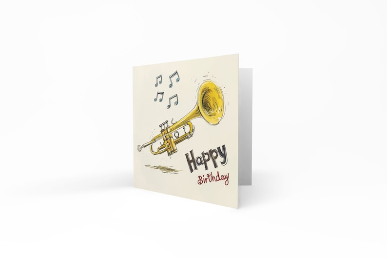 Trumpet Birthday Card - Etsy
