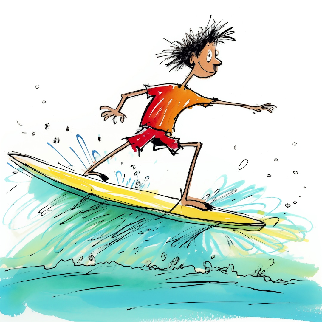 Surfing Greetings Card - Etsy