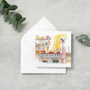 Cooking Kitchen Greetings Card - Etsy