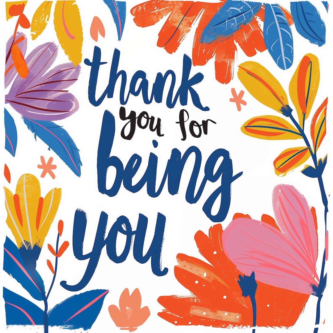 Thank You for Being You - Greetings Card - Thank You Card - Etsy