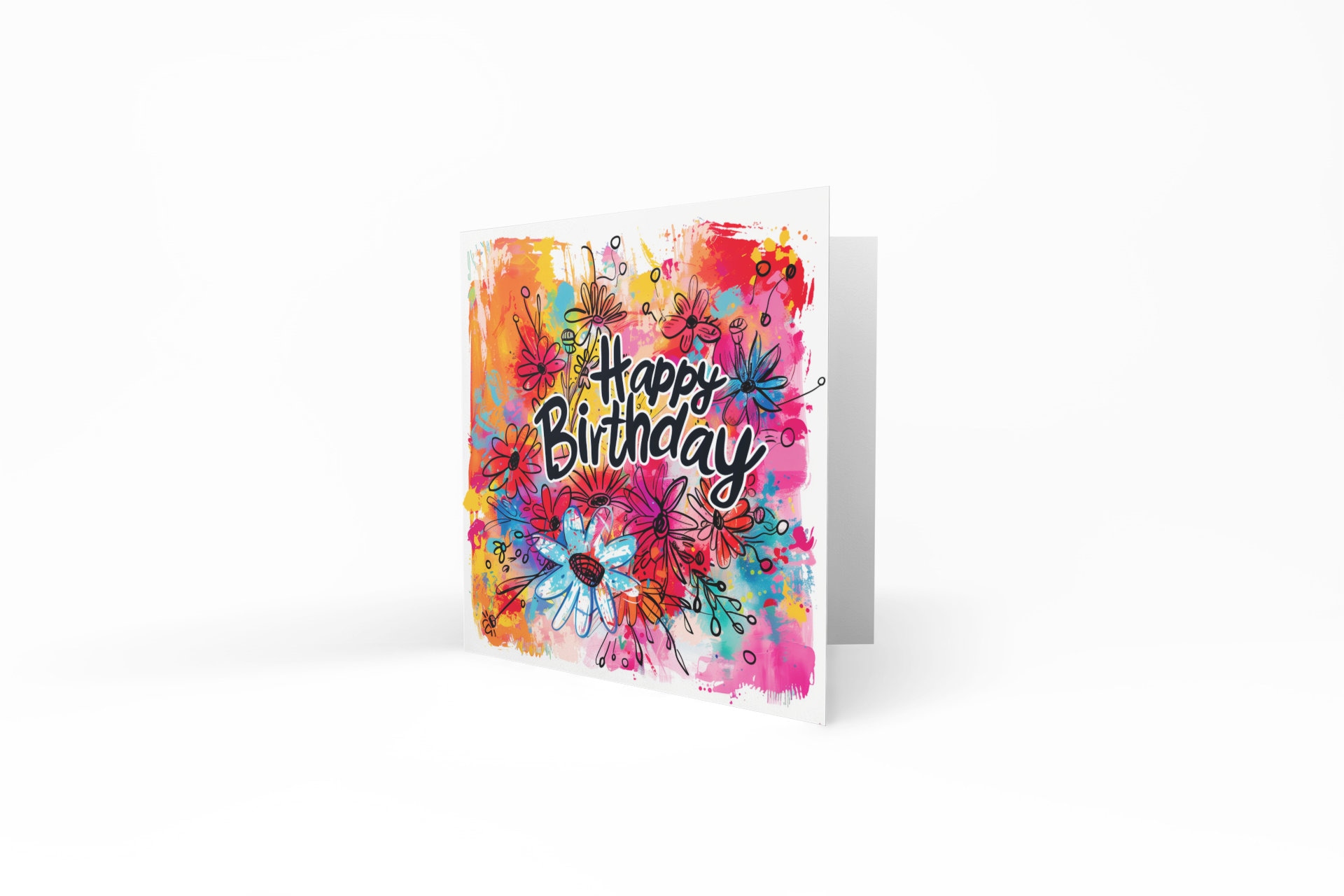 Happy Birthday Card - Colourful Bright Floral Design - Etsy