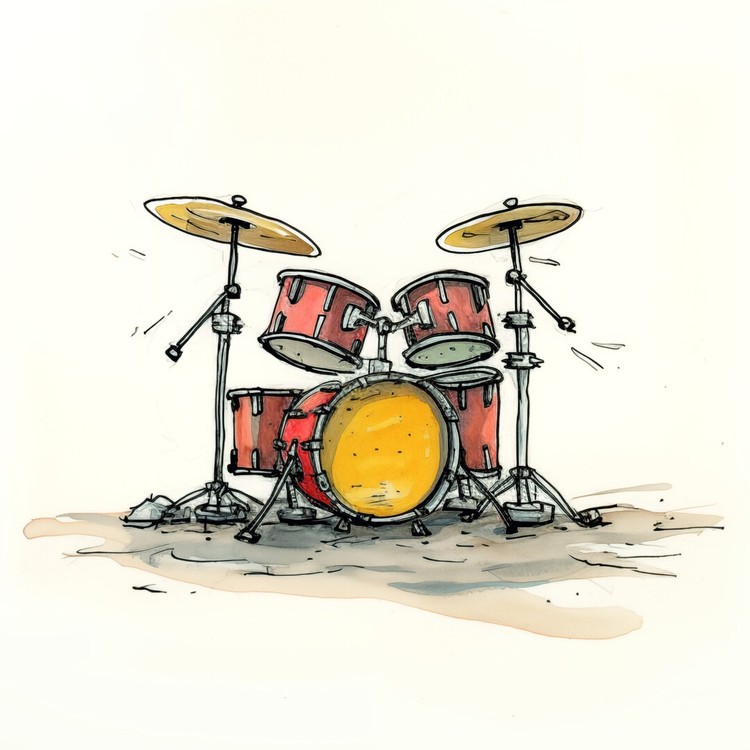 Drums Greetings Card - Drum Kit Card Perfect for a Drummer - Etsy