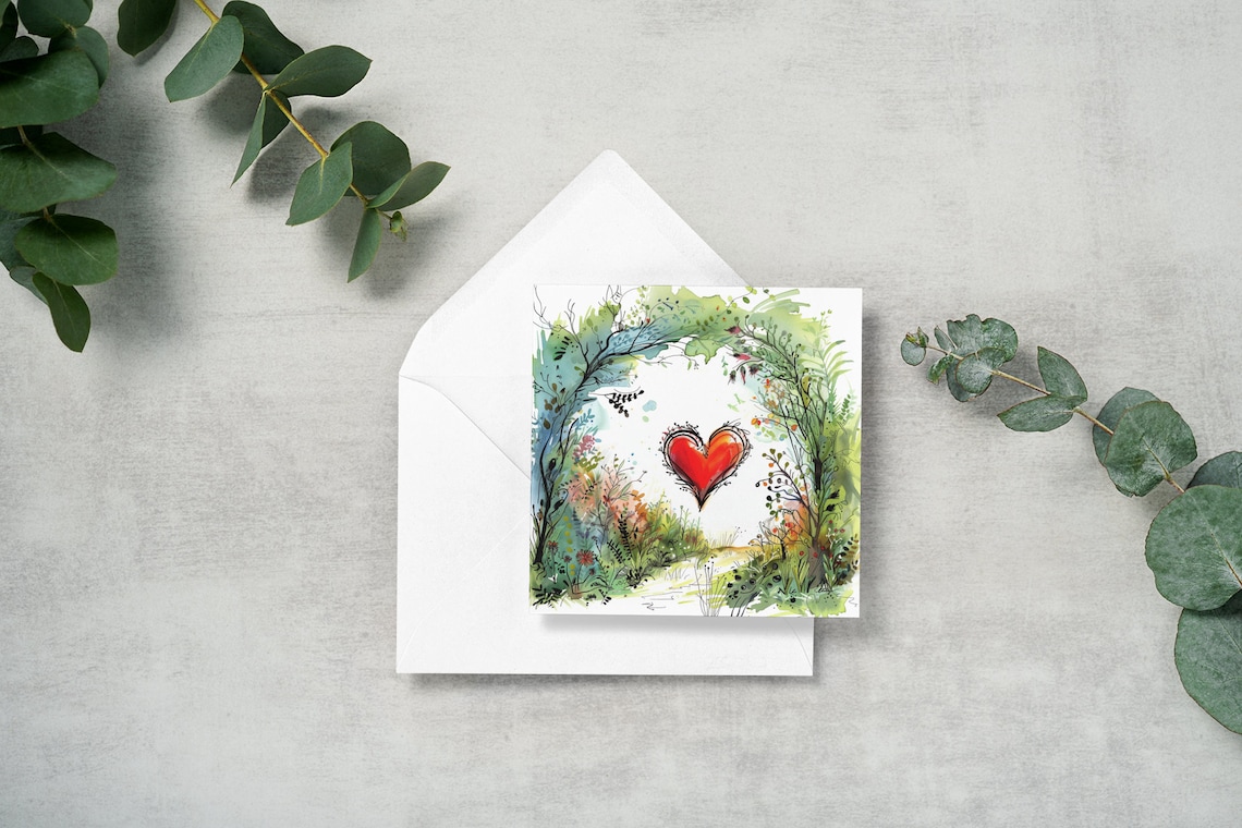 Romantic Greetings Card - Anniversary Card, Valentines, Romantic Card ...