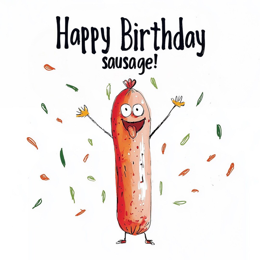 Happy Birthday Sausage Card - Etsy