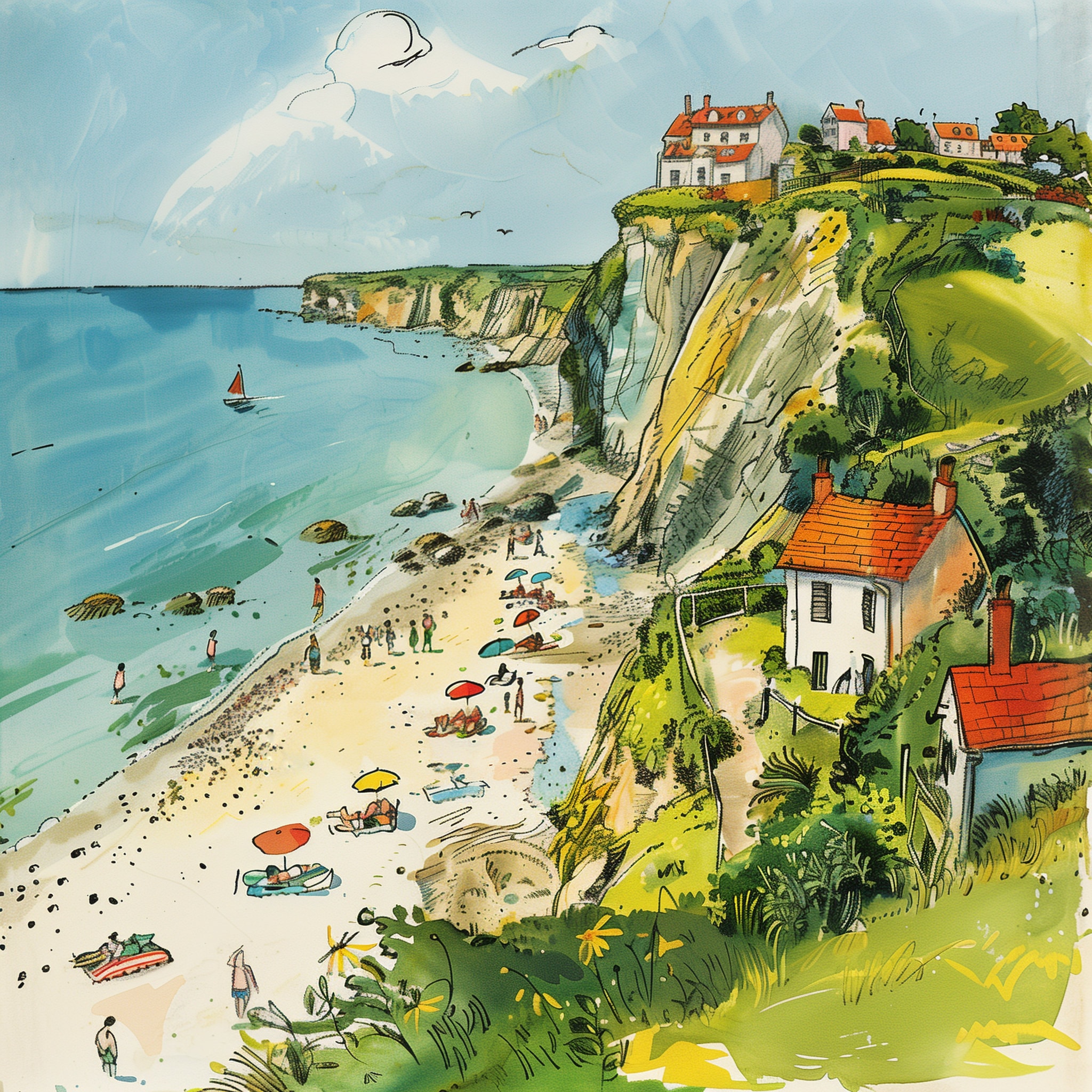 Seaside Greetings Card - Etsy