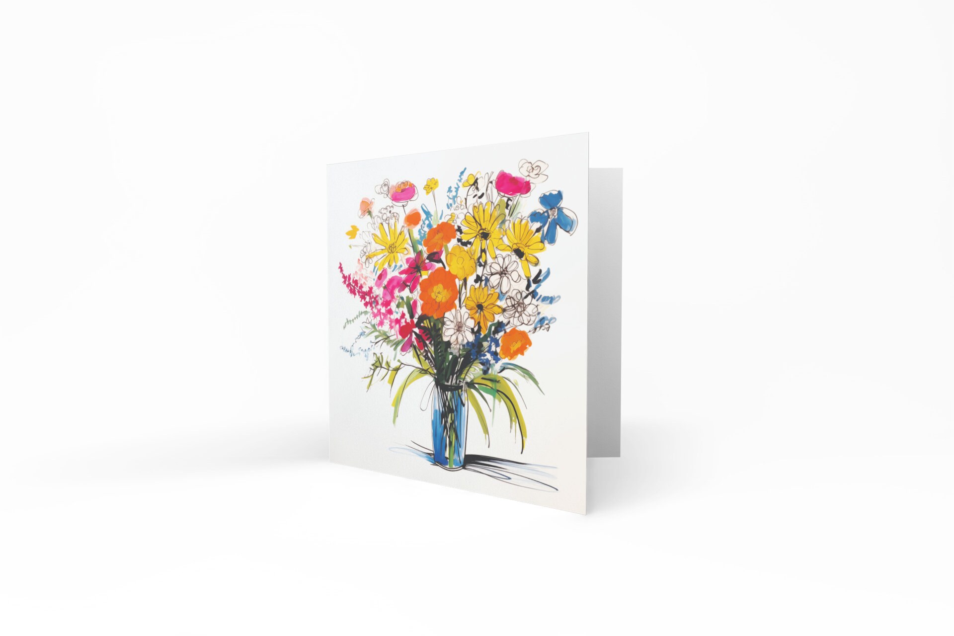 Flowers Greetings Card - Perfect Card for Her, Bright Floral ...