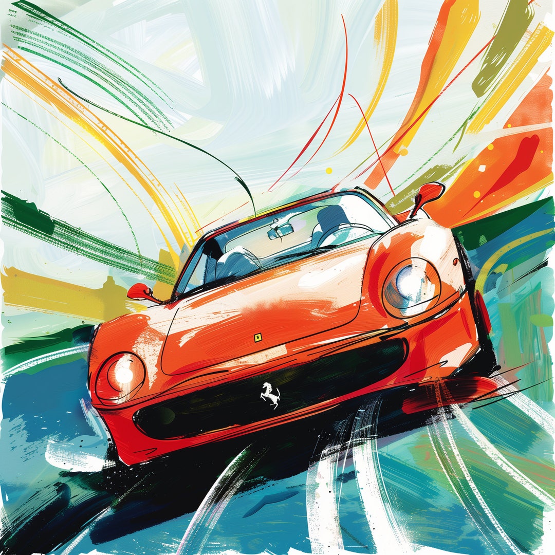 Sports Car Card, Ferrari Card, Sports Car, Birthday Card, Greetings ...