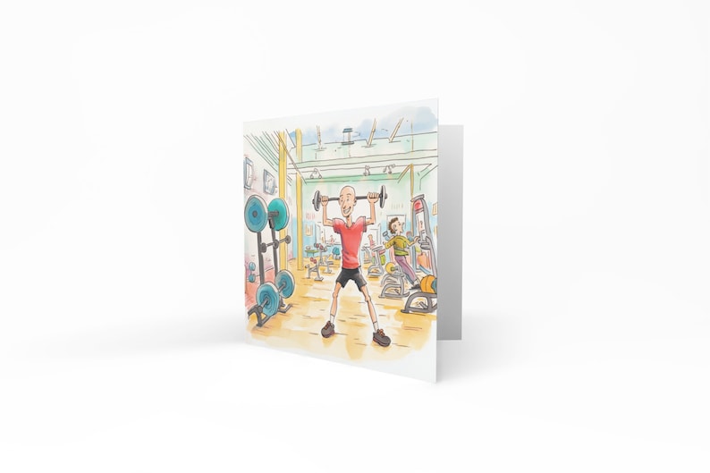 Gym Greetings Card, Card for Him, Weight Lifting Card, Gym Card - Etsy