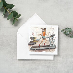 Gym Greetings Card, Card for Her, Gym Lover Card, Birthday Card, Health ...