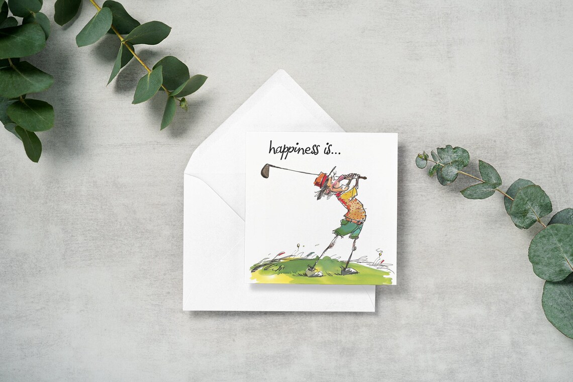 Golfer Birthday Card - Etsy