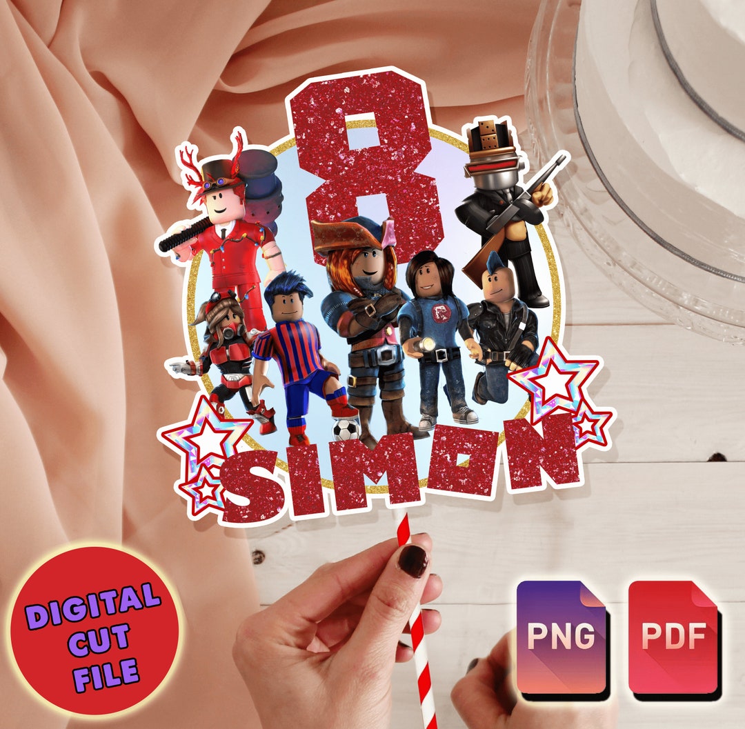 Roblox Digital Cake Topper Boys, Roblox Printable Cake Topper, Birthday ...