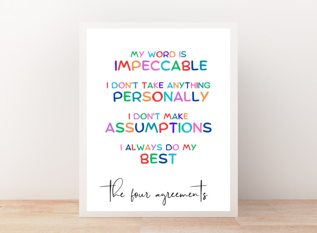 THE FOUR AGREEMENTS / Poster digital Product - Etsy