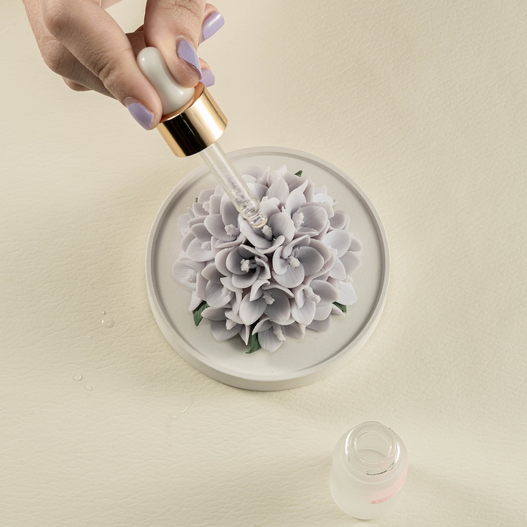 Hydrangea Ceramic Passive Essential Oil Diffuser, Unique Purple Flower ...