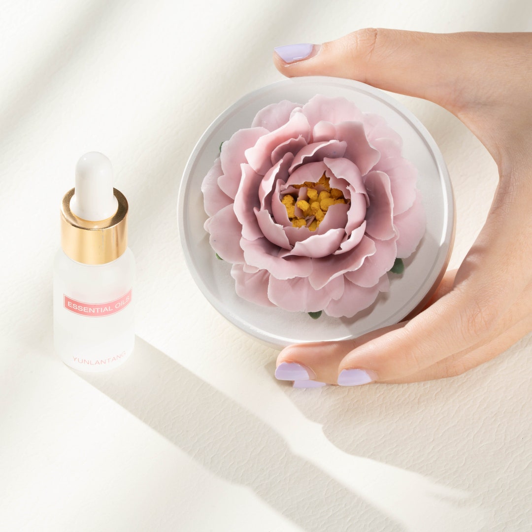 Purple Peony Ceramic Passive Essential Oil Diffuser, Eco-friendly ...