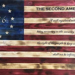 Second Amendment Wooden Wall Flag / 2A - Etsy