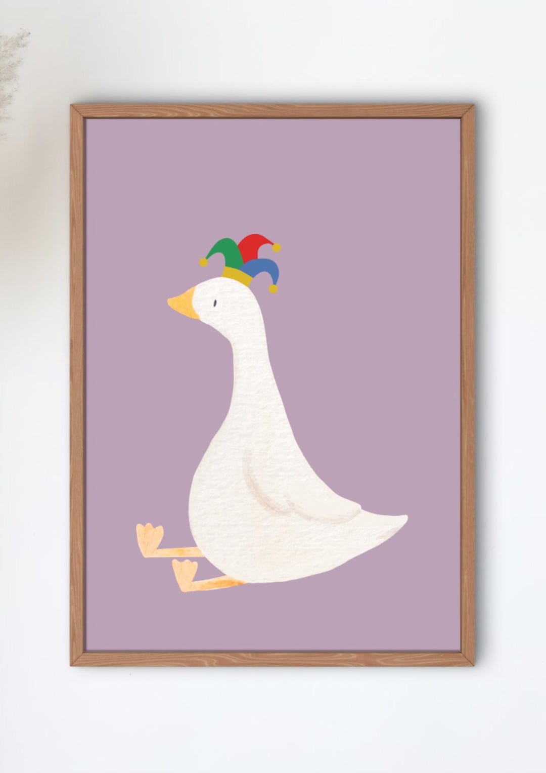 Silly Goose Wall Art, Funny Cute Goose Poster, Pink Room Decor, Farm ...