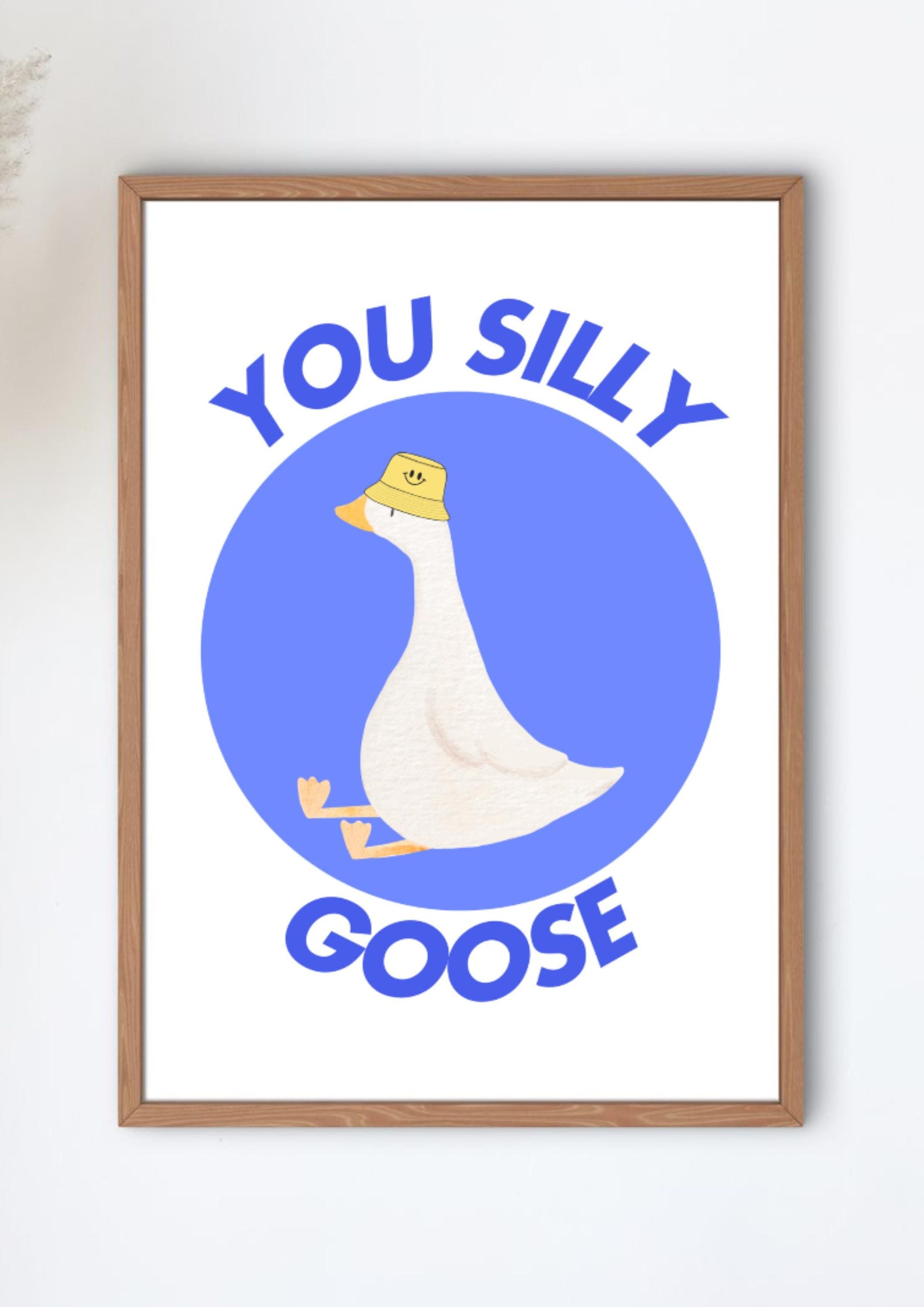Silly Goose Wall Art, Cute Goose Poster, Blue Boys Room Decor, Farm ...