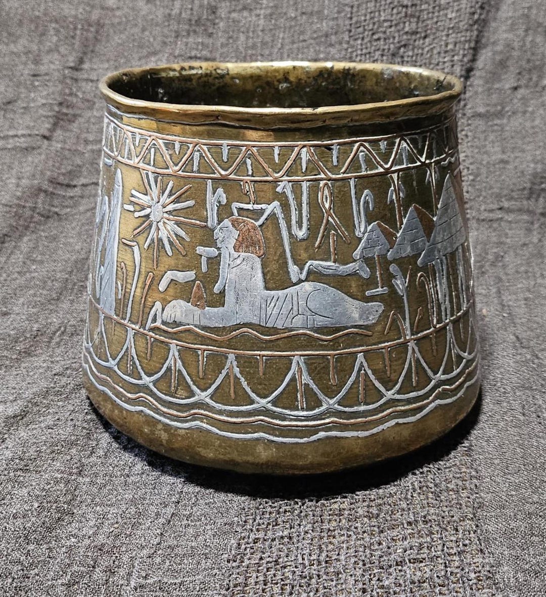 Antique Vintage Egyptian Cairo Ware Pot - Etsy