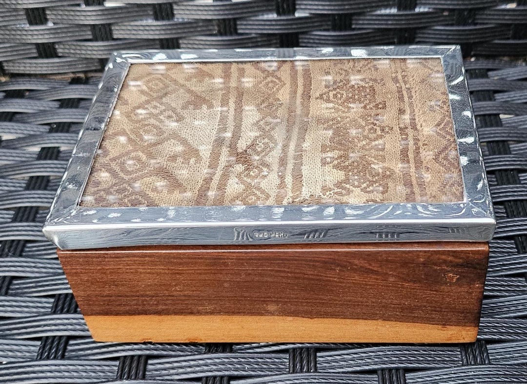 Antique 925 Silver and Wood Trinket Box Made in Peru - Etsy