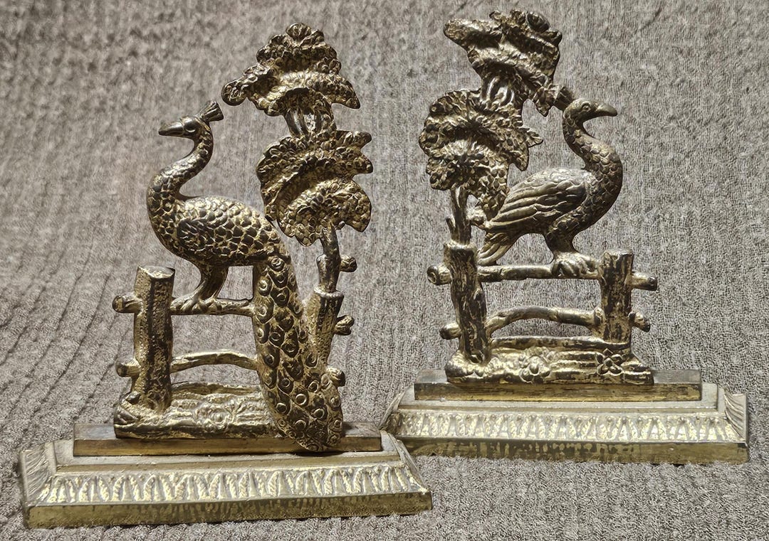 Two Vintage Peacock Bookends - Etsy