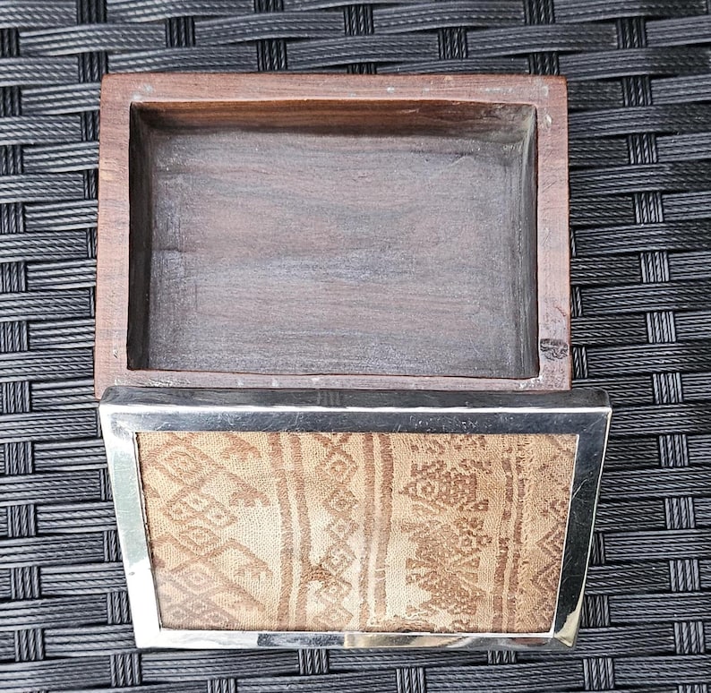 Antique 925 Silver and Wood Trinket Box Made in Peru - Etsy