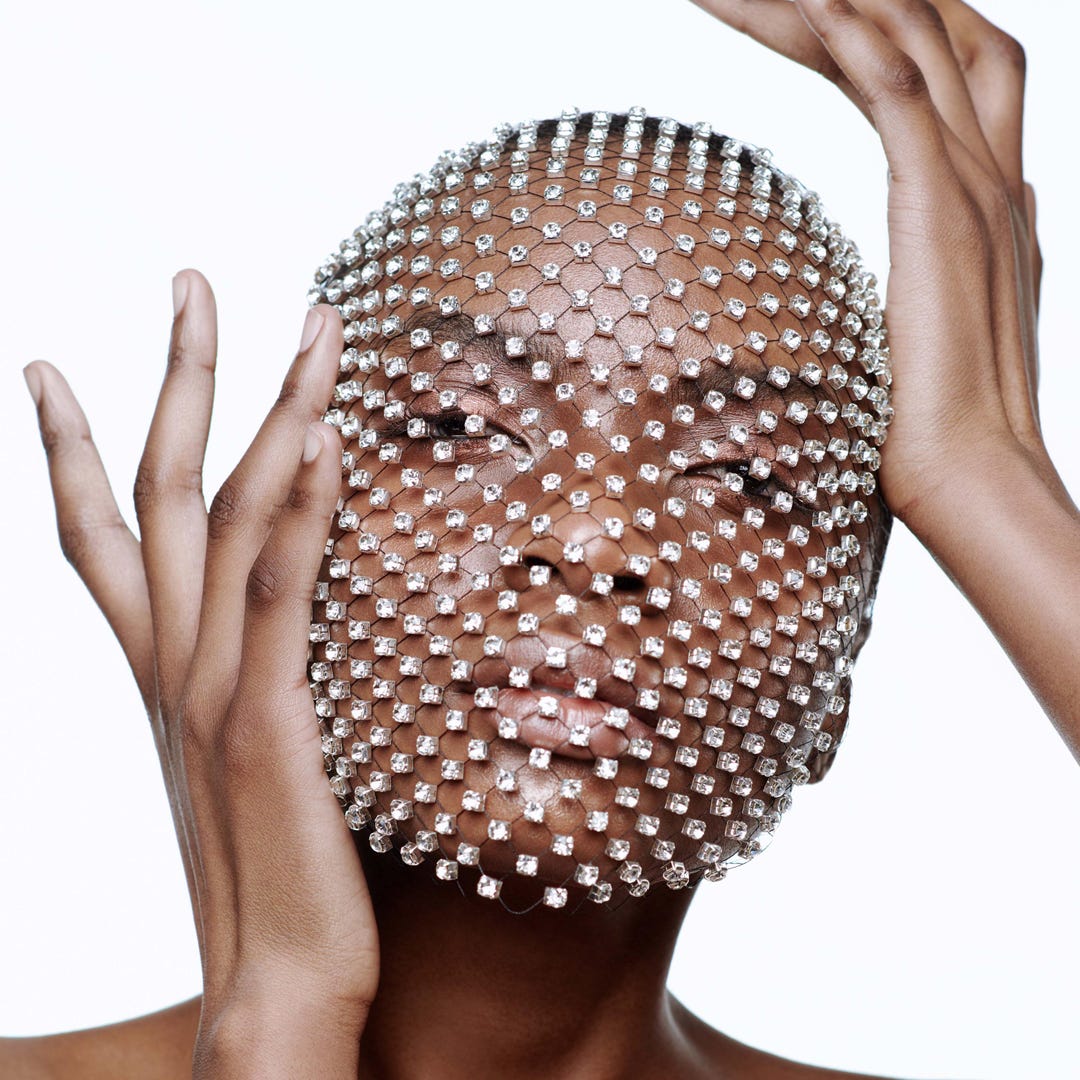 Birdcage Face Mask - Crystal Bridal Veil - Avant-garde Fashion ...