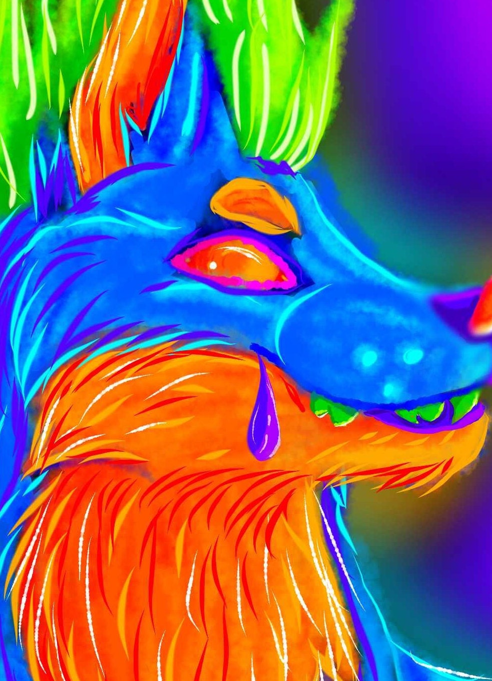 Neon Wolf - Etsy