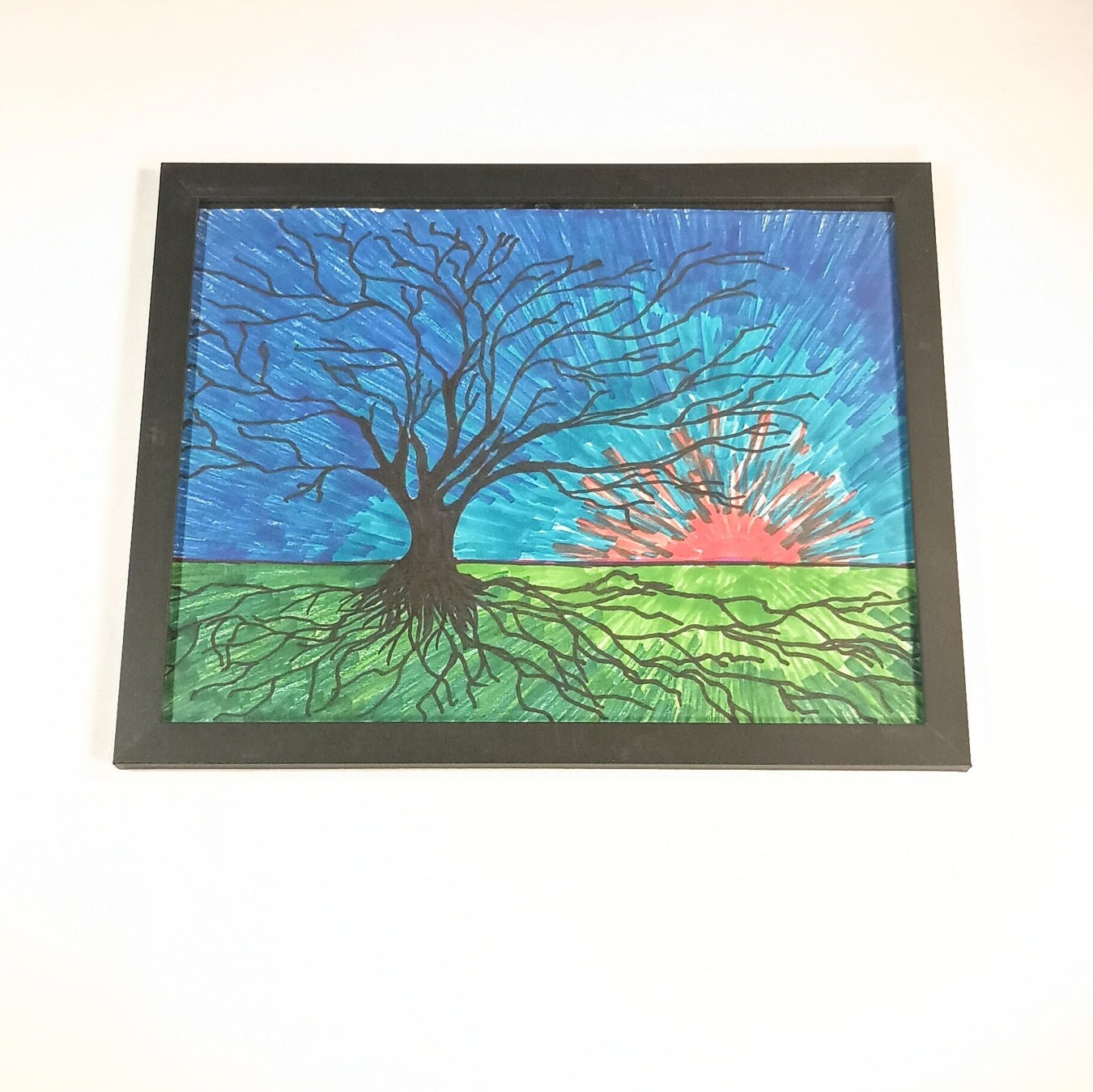 Landscape Tree With Roots Drawing - Etsy