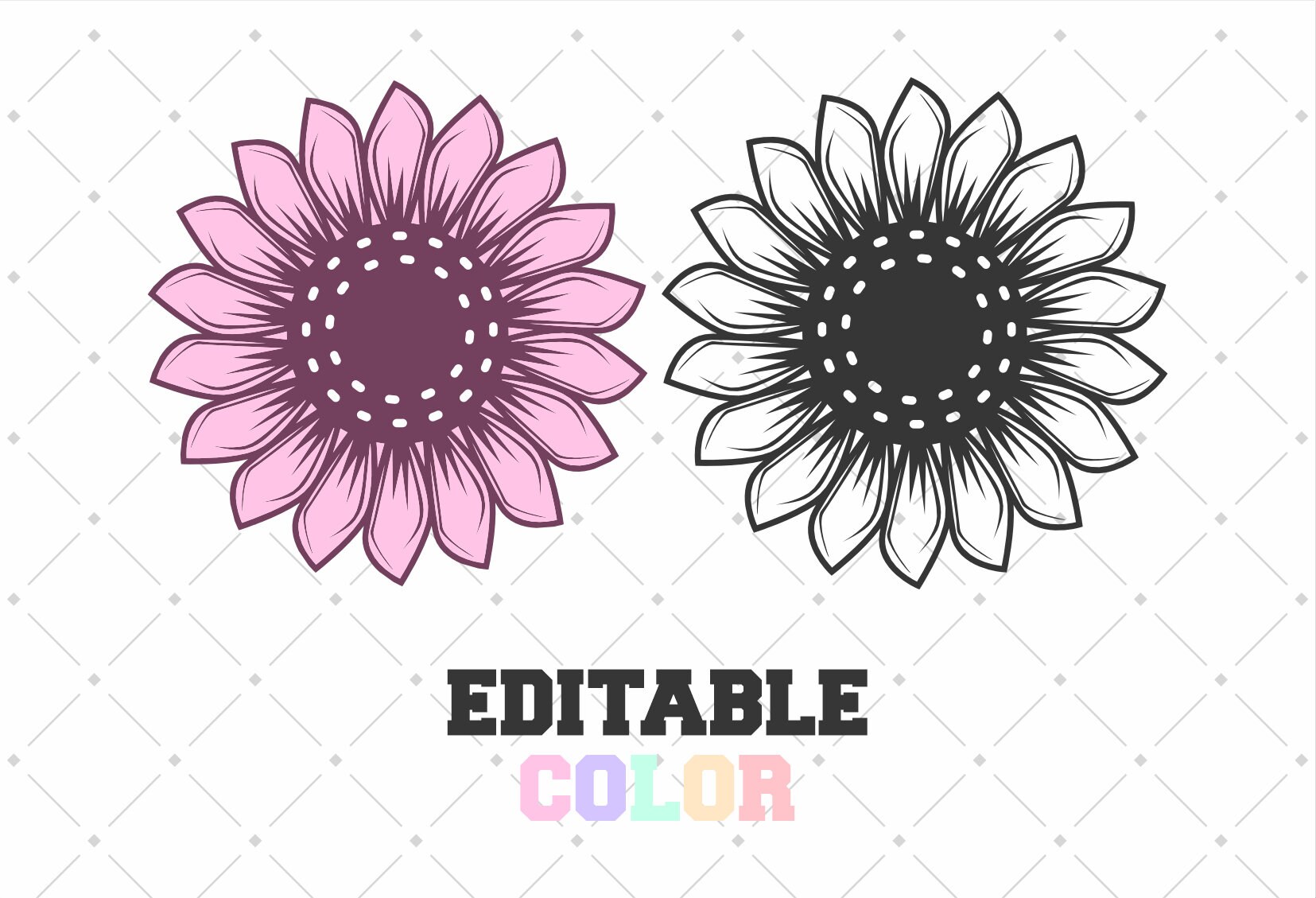 Sunflower SVG, Floral SVG, Monogram Svg, Sunflower Cricut, Sunflower ...