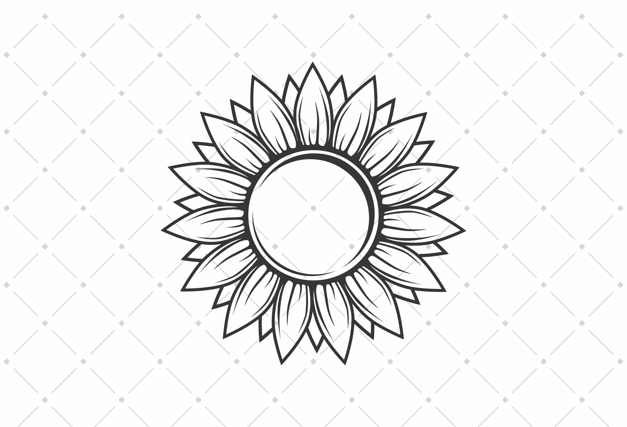 Sunflower Svg Floral Svg Monogram Svg Sunflower Cricut Sunflower