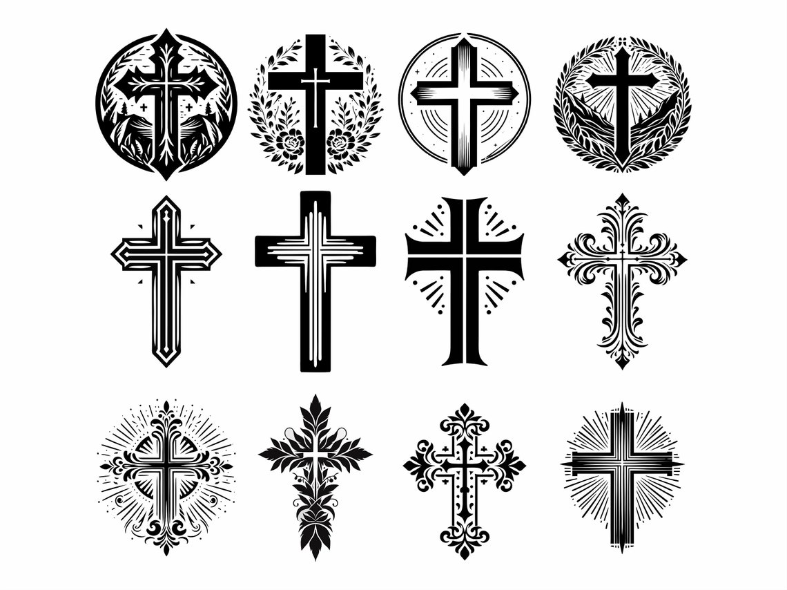 Cross Svg Bundle, Jesus Cross Svg, Cross Svg Cricut, Cross Silhouette ...