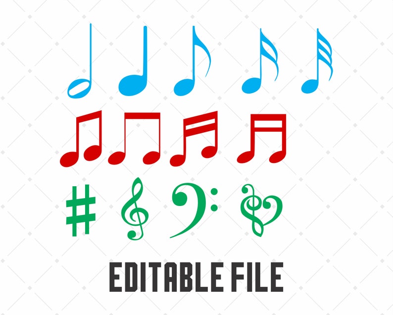 Music Notes Svg, Musical Notes Clipart, Music Note Svg Bundle, Musical ...