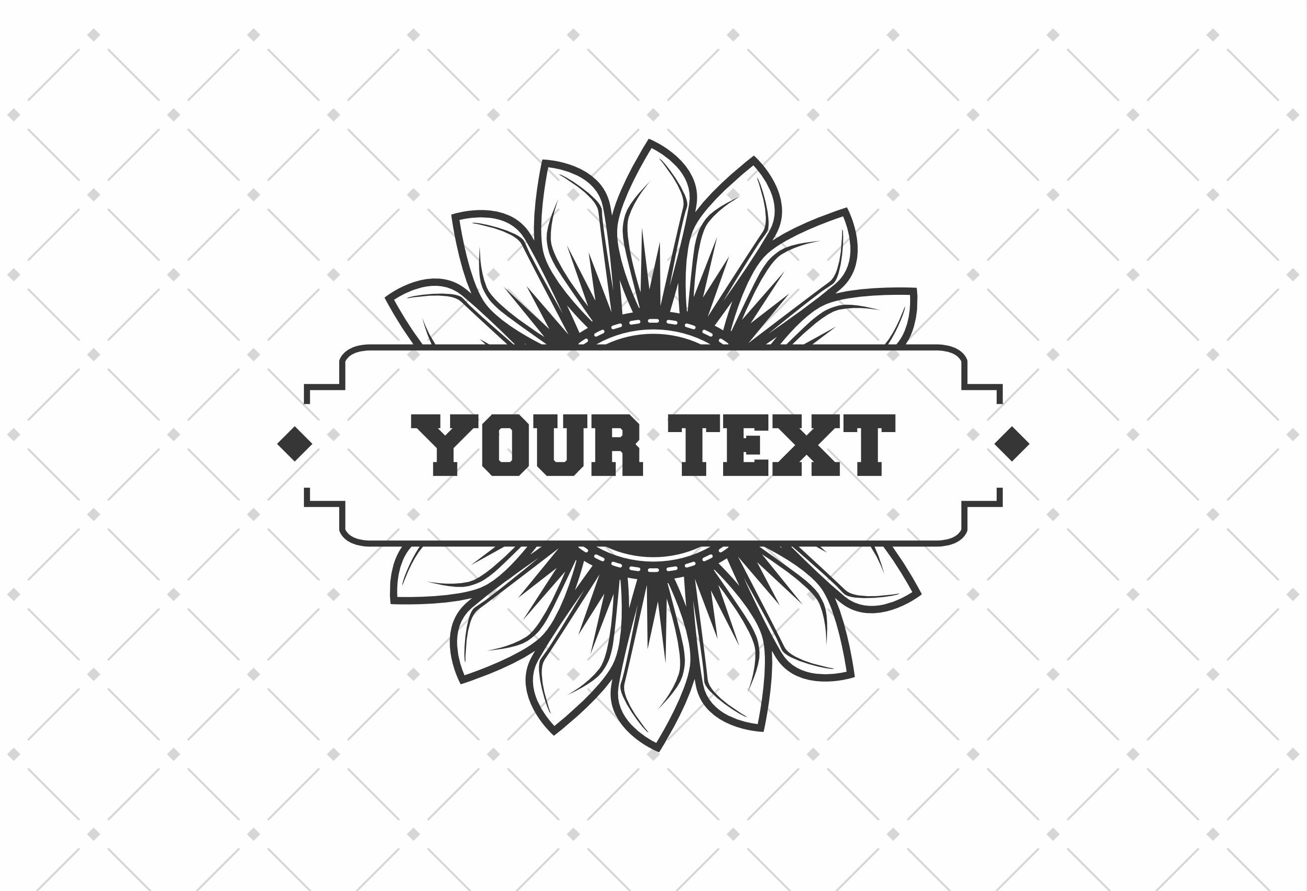 Sunflower Svg Floral Svg Monogram Svg Sunflower Cricut Sunflower