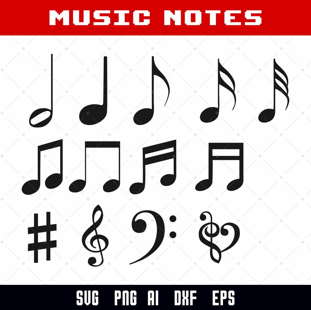 Music Notes Svg, Musical Notes Clipart, Music Note Svg Bundle, Musical ...
