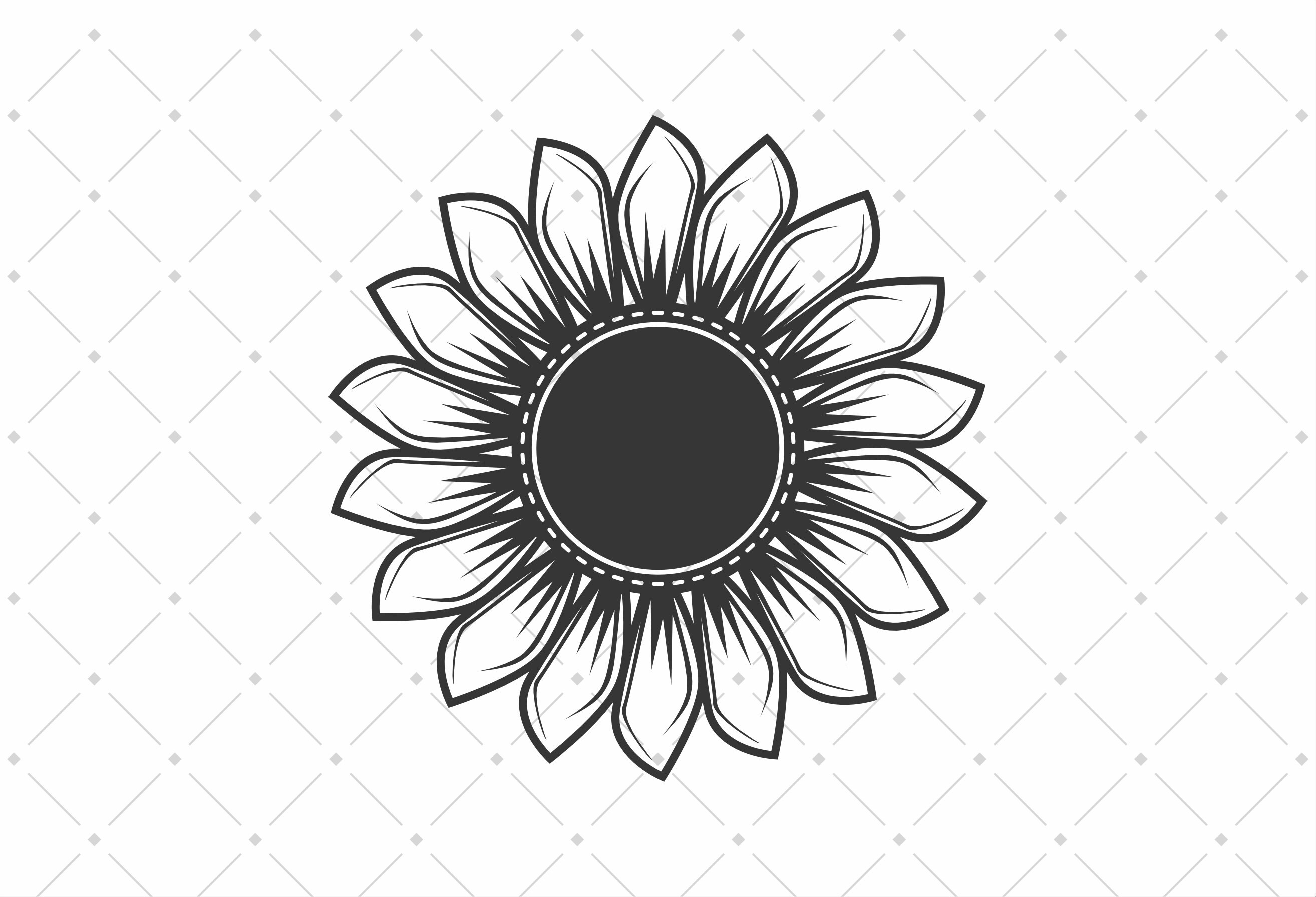 Sunflower SVG, Floral SVG, Monogram Svg, Sunflower Cricut, Sunflower ...