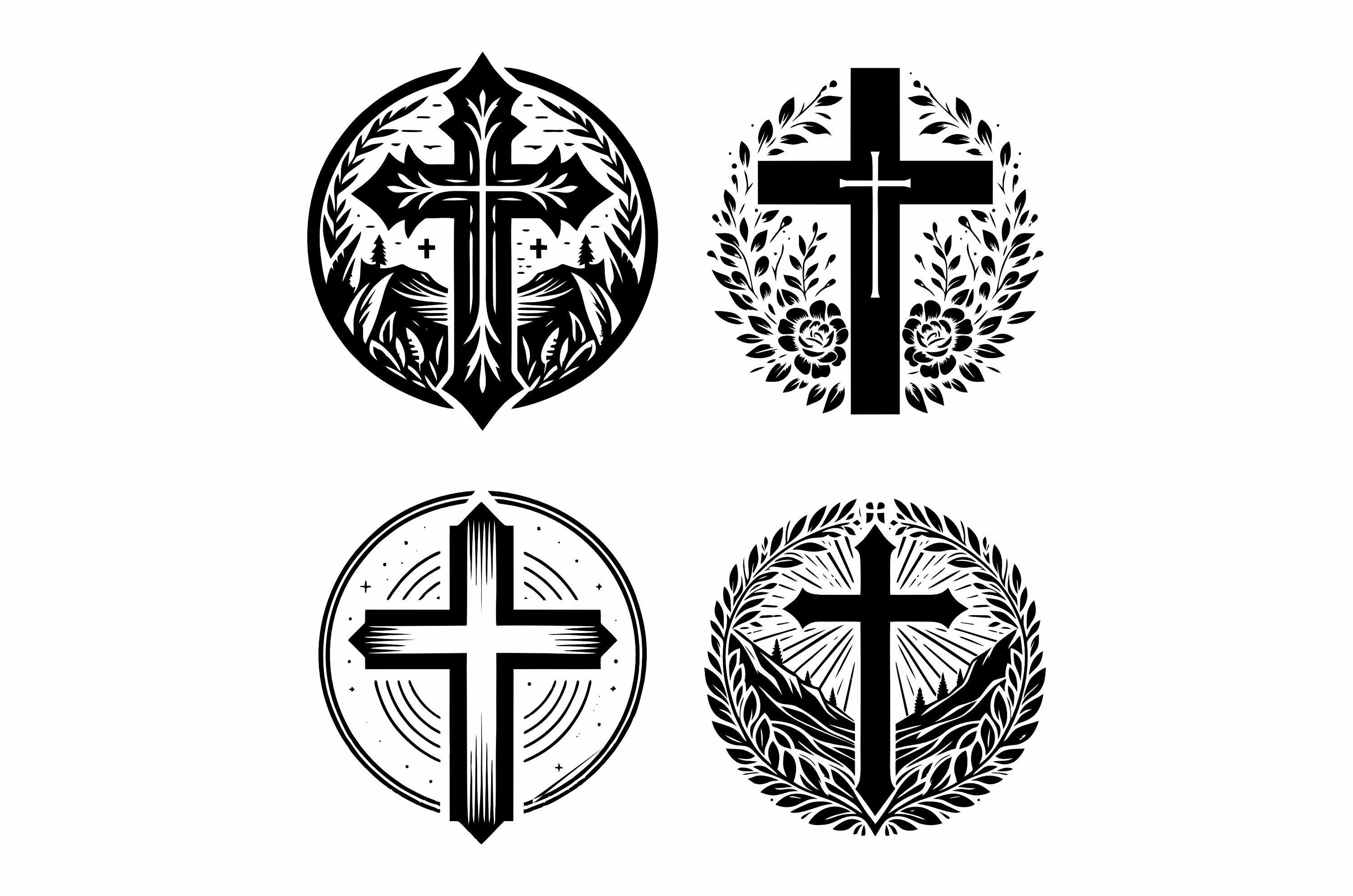 Cross Svg Bundle, Jesus Cross Svg, Cross Svg Cricut, Cross Silhouette ...