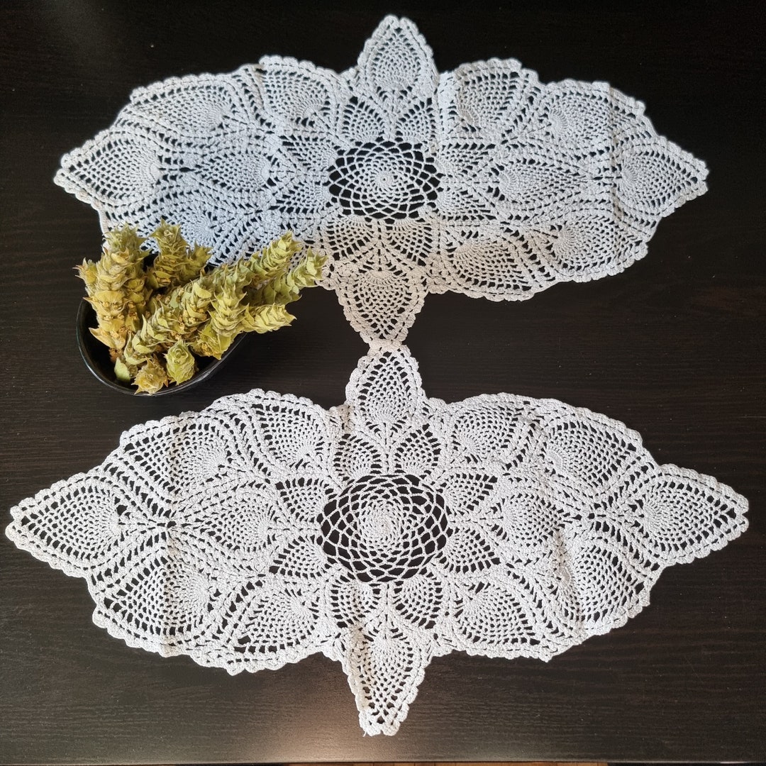 2 Rectangle Star Shape Doilies Unique Table Cloth / Vintage - Etsy