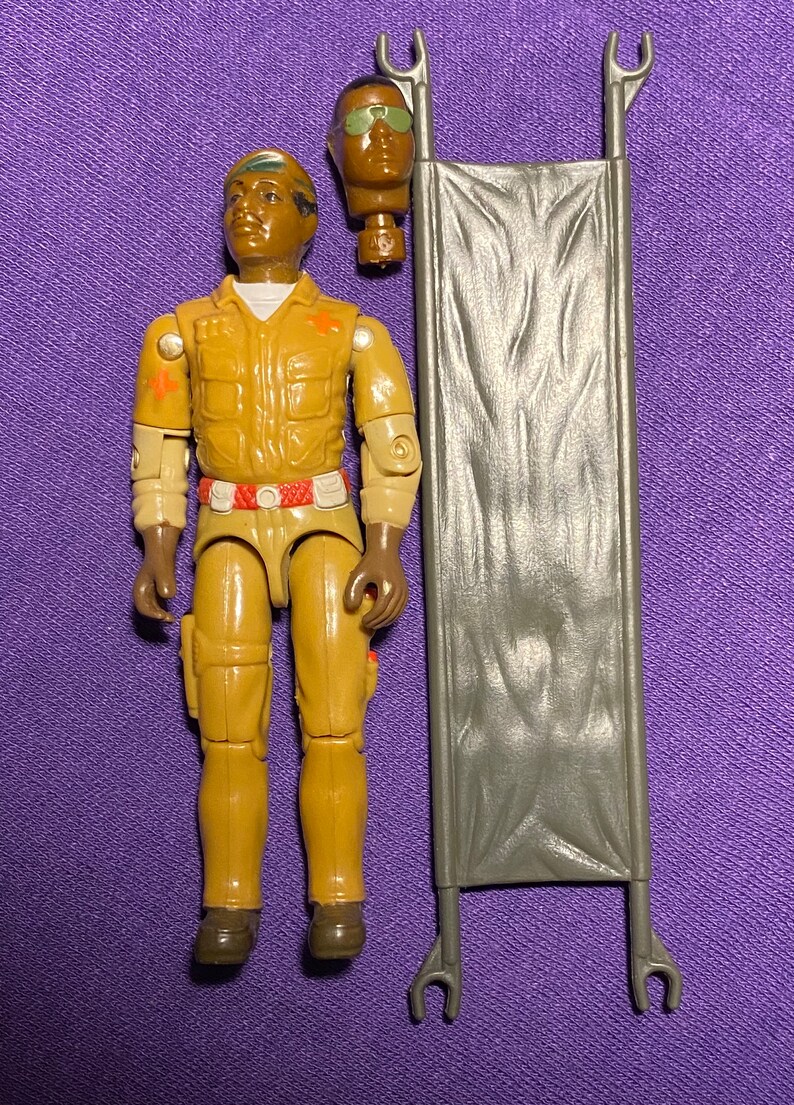 G.I. Joe Medic Doc v1 Action Figure 1983 W/ Stalker v1 Headw/ Stretcher ...