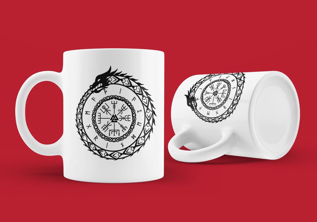Nordic Mug, Viking Runes Coffee Cup, Norse Drinkware, Scandinavian Tea ...