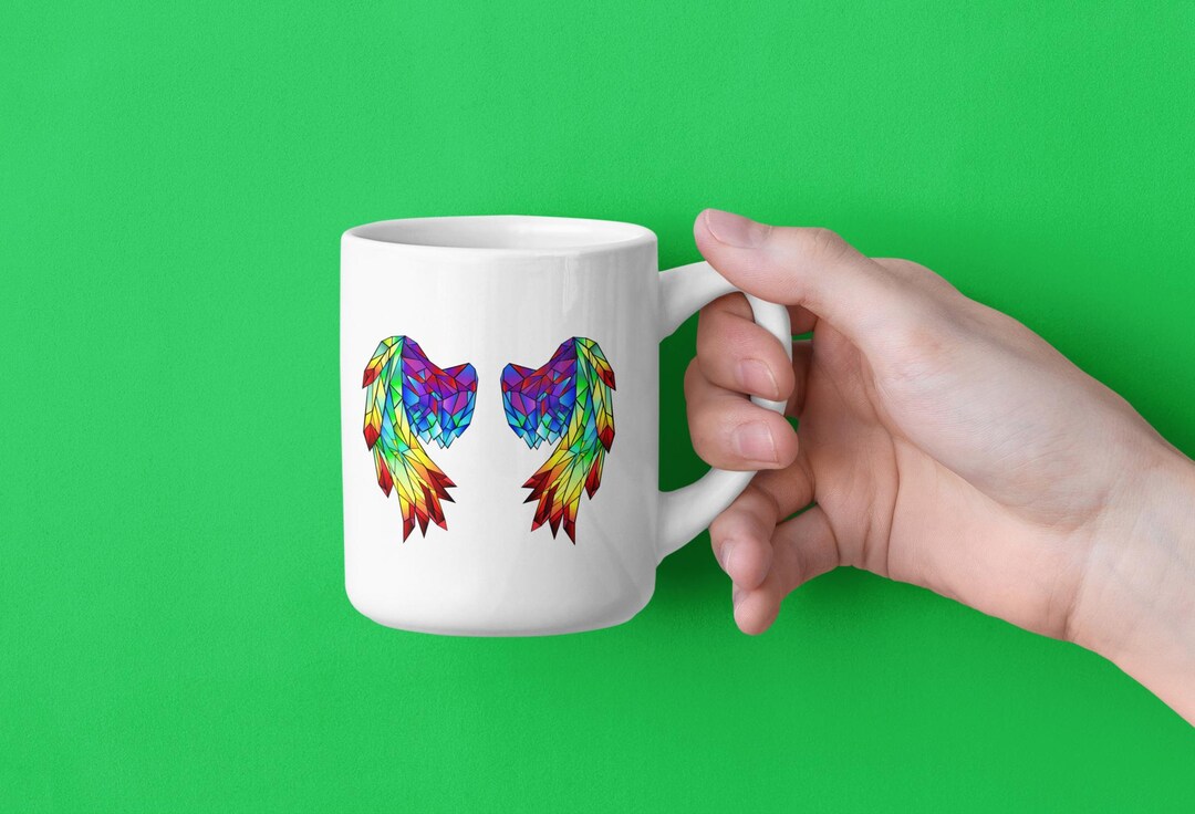 Artistic Mugs, Multi-color Wings Ceramic Mug, Gift Ideas for Nature ...