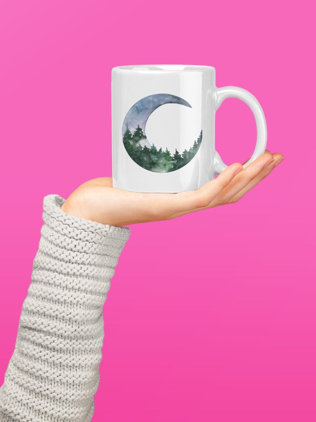 Crescent Moon Mug, Beautiful Art, Gift Ideas, Moon Lovers - Coffee Cup ...
